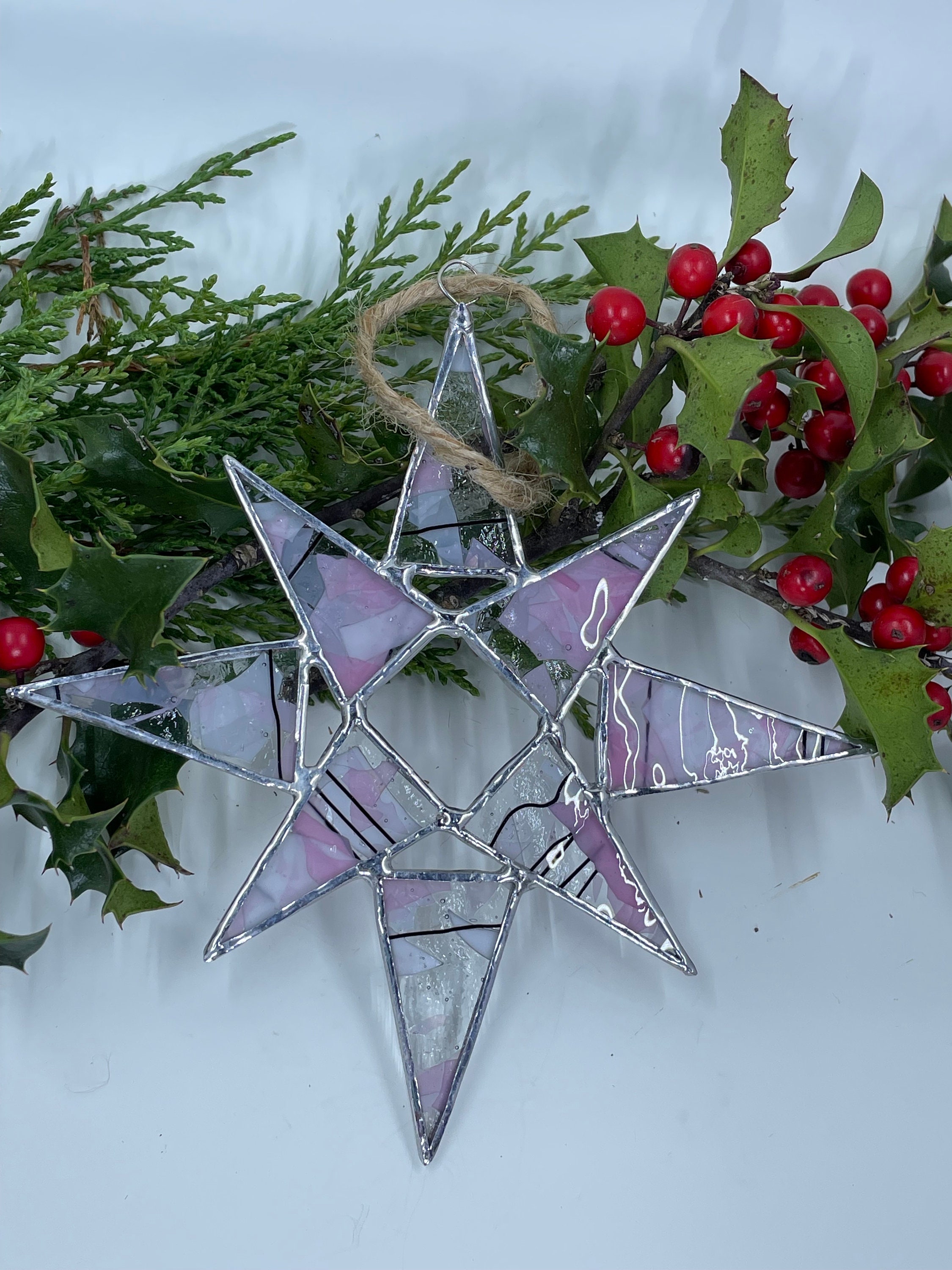 Stained Glass 8 Pt Star Ornaments/suncatchers - Etsy