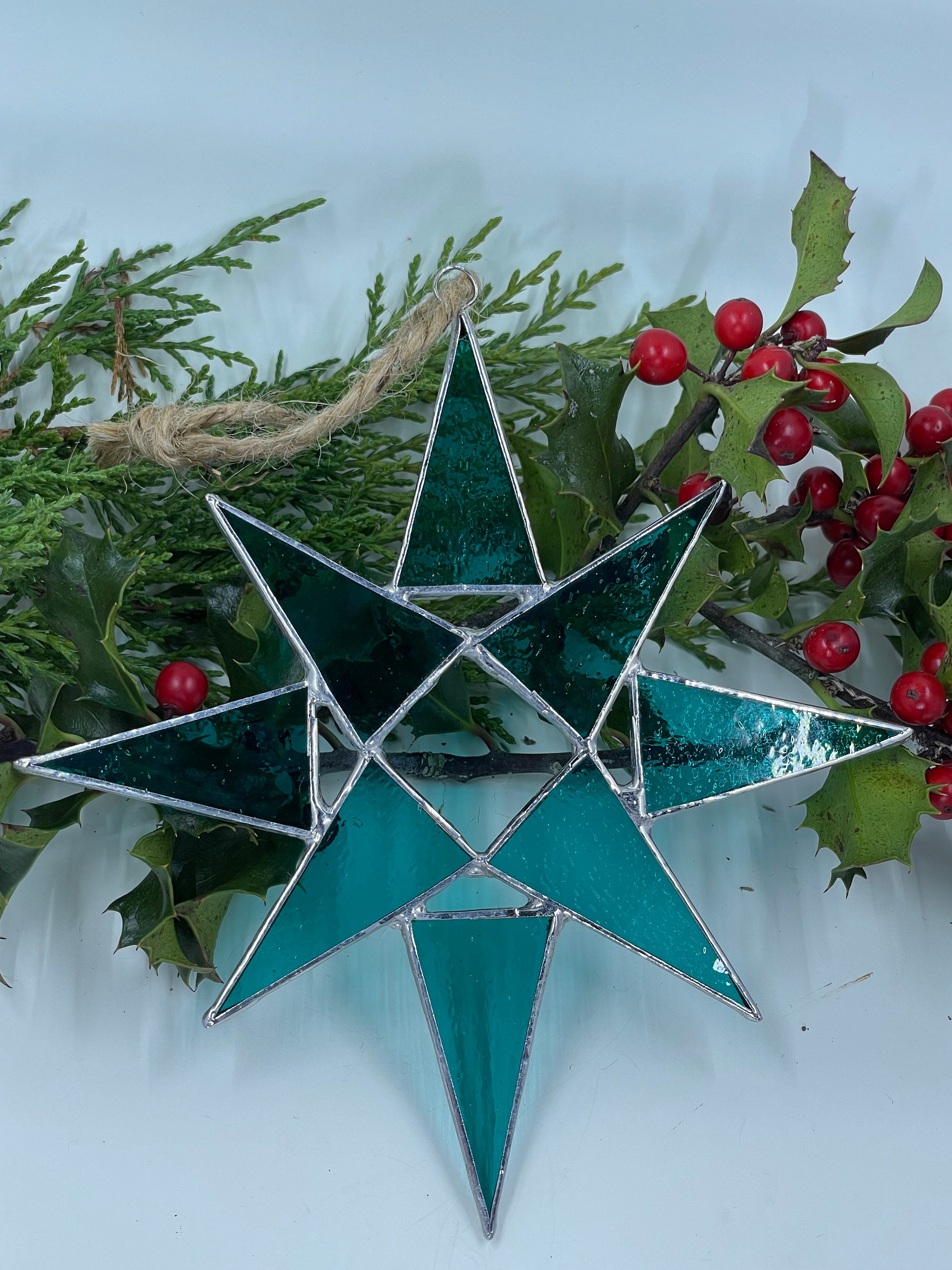 Stained Glass 8 Pt Star Ornaments/suncatchers - Etsy