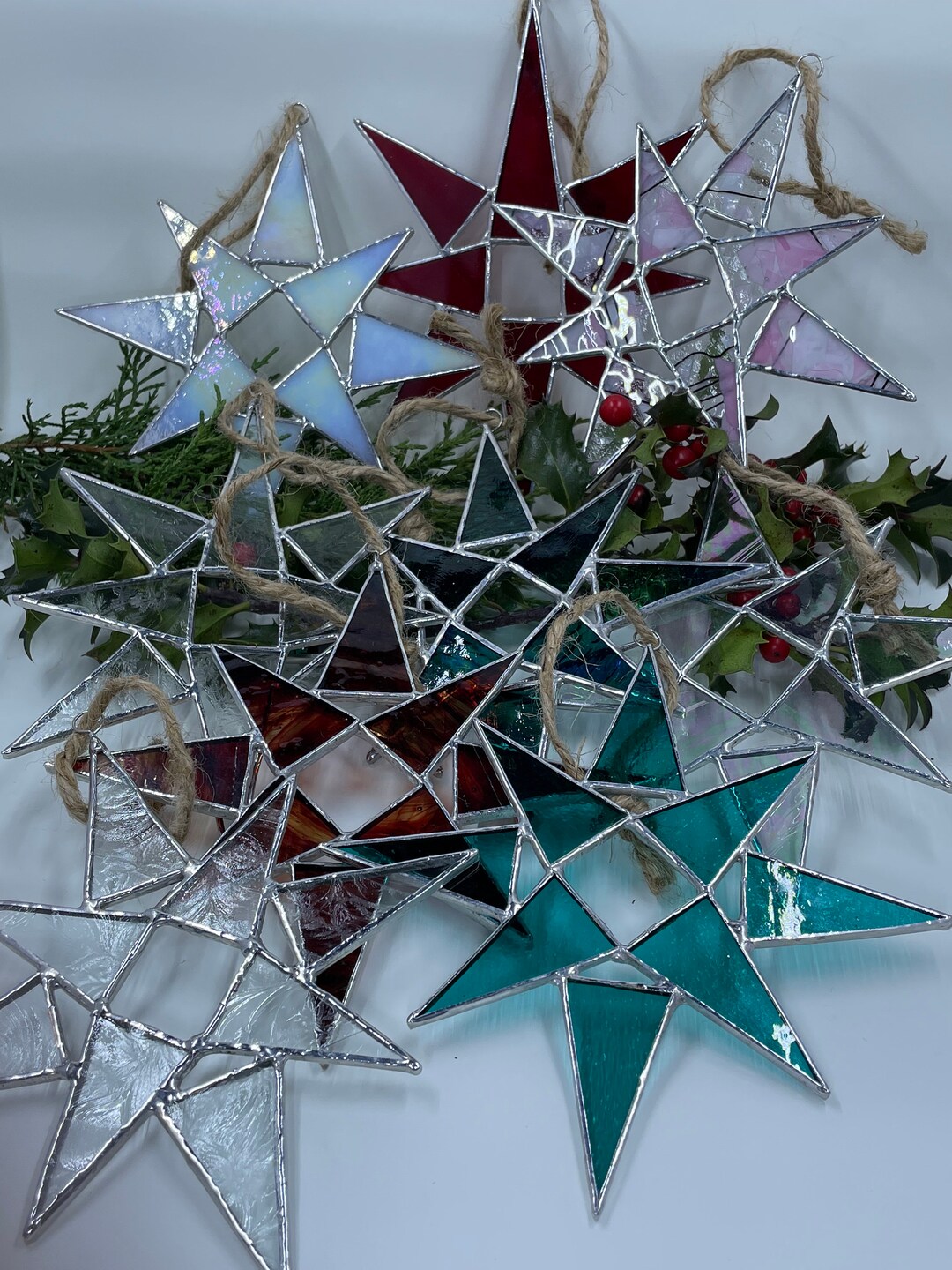 Stained Glass 8 Pt Star Ornament/suncatcher - Etsy