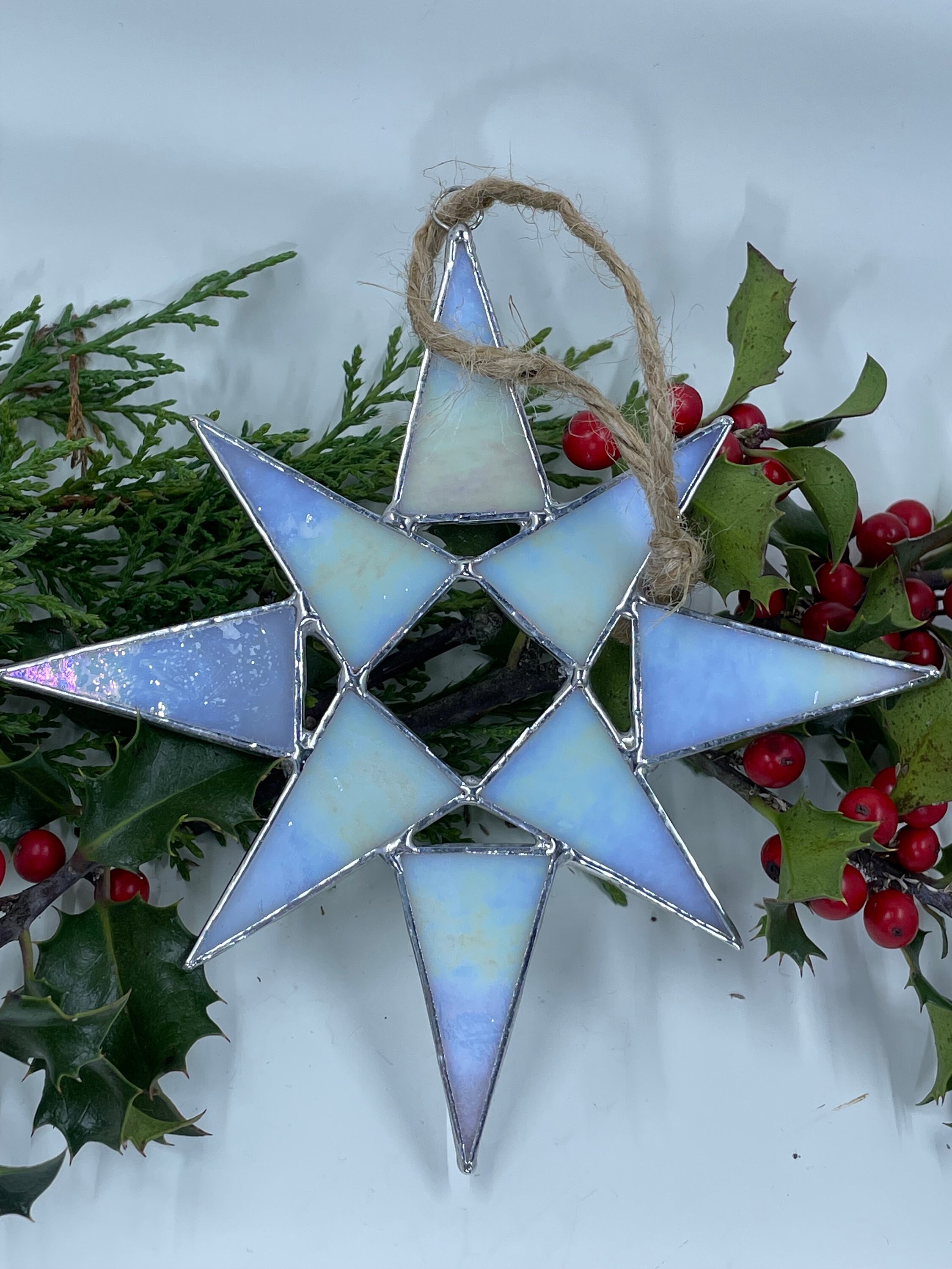 Stained Glass 8 Pt Star Ornaments/suncatchers - Etsy