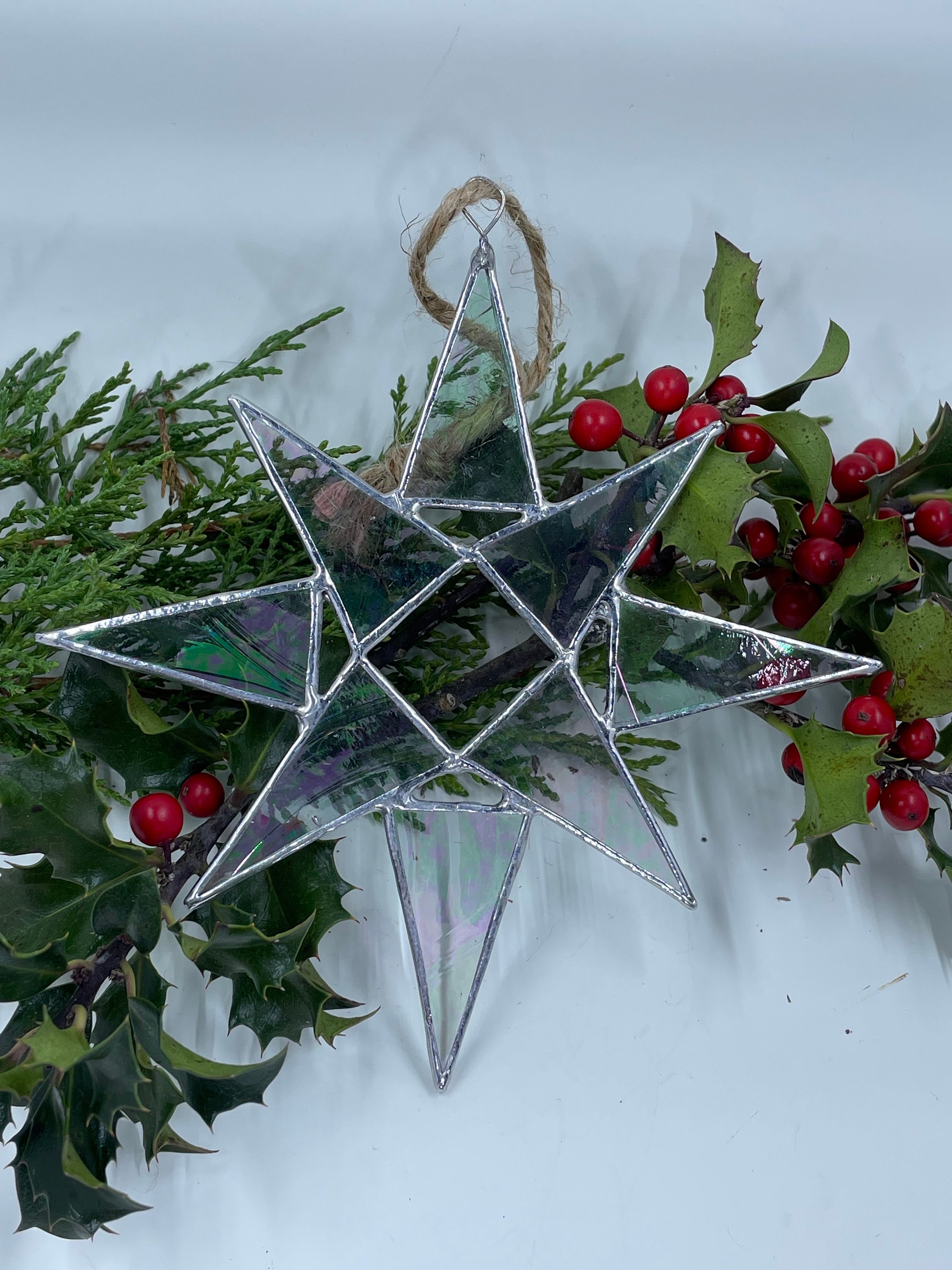 Stained Glass 8 Pt Star Ornaments/suncatchers - Etsy