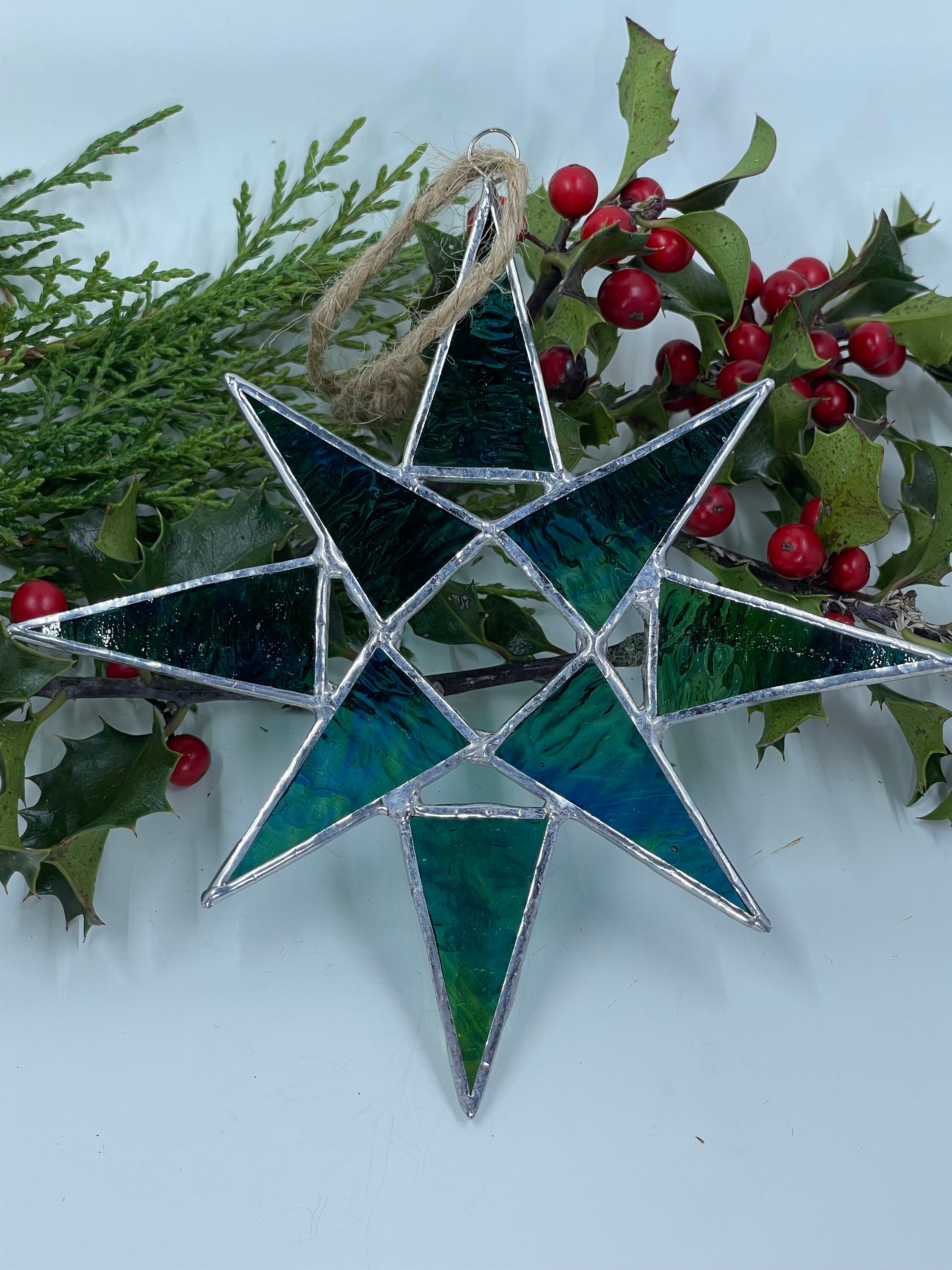 Stained Glass 8 Pt Star Ornaments/suncatchers - Etsy