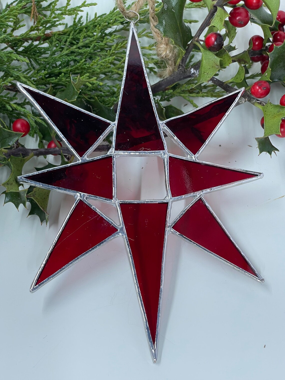 Stained Glass 8 Pt Star Ornaments/suncatchers | Etsy