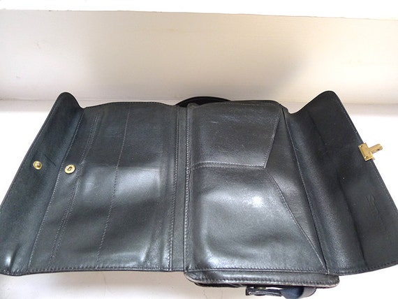 Samsonite mans 70s vintage black leather zipped bag - Gem