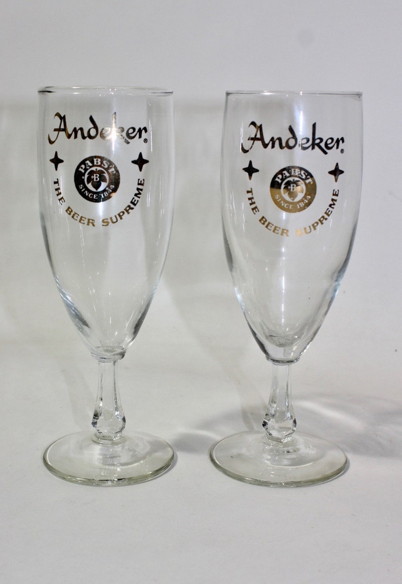 Vintage 70's -80's Pabst -andeker- Beer Glass Set. 'the Beer Supreme ...