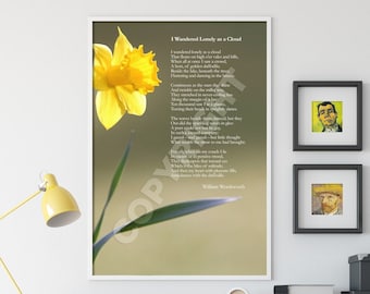 PRINTABLE Daffodils Poem by William Wordsworth, Spring Printable Easter ...