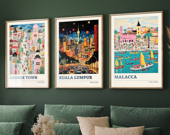 Malaysia Poster Colorful Print, Malaysia Wall Art, Malaysia Photo Decor ...