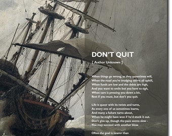 Dont quit poem | Etsy
