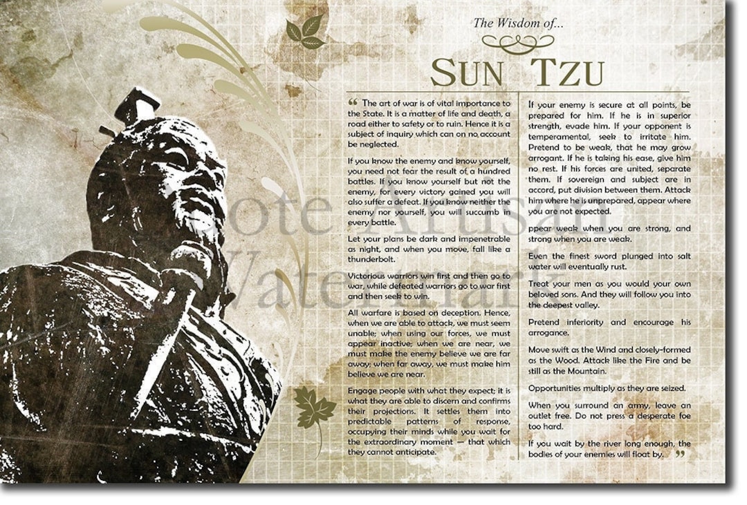 The Wisdom of Sun Tzu - Original Art Print Featuring His Greatest ...