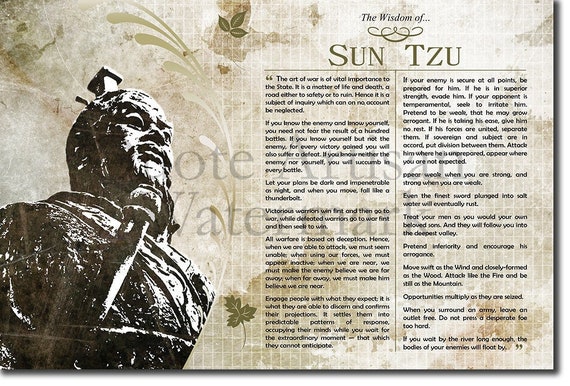 The Wisdom of Sun Tzu Original Art Print Featuring His | Etsy