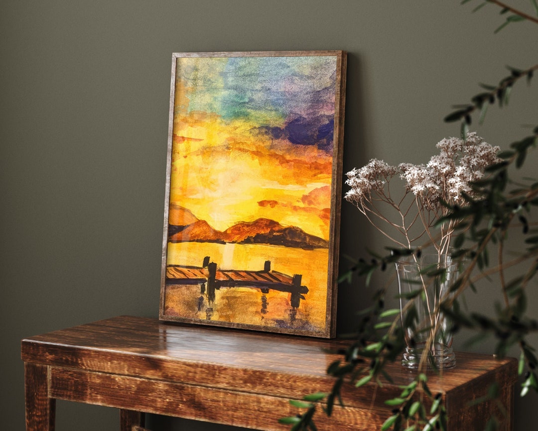 Niyam Charma Sunset 2023 Art Print Poster Painting Giclee Home Wall ...