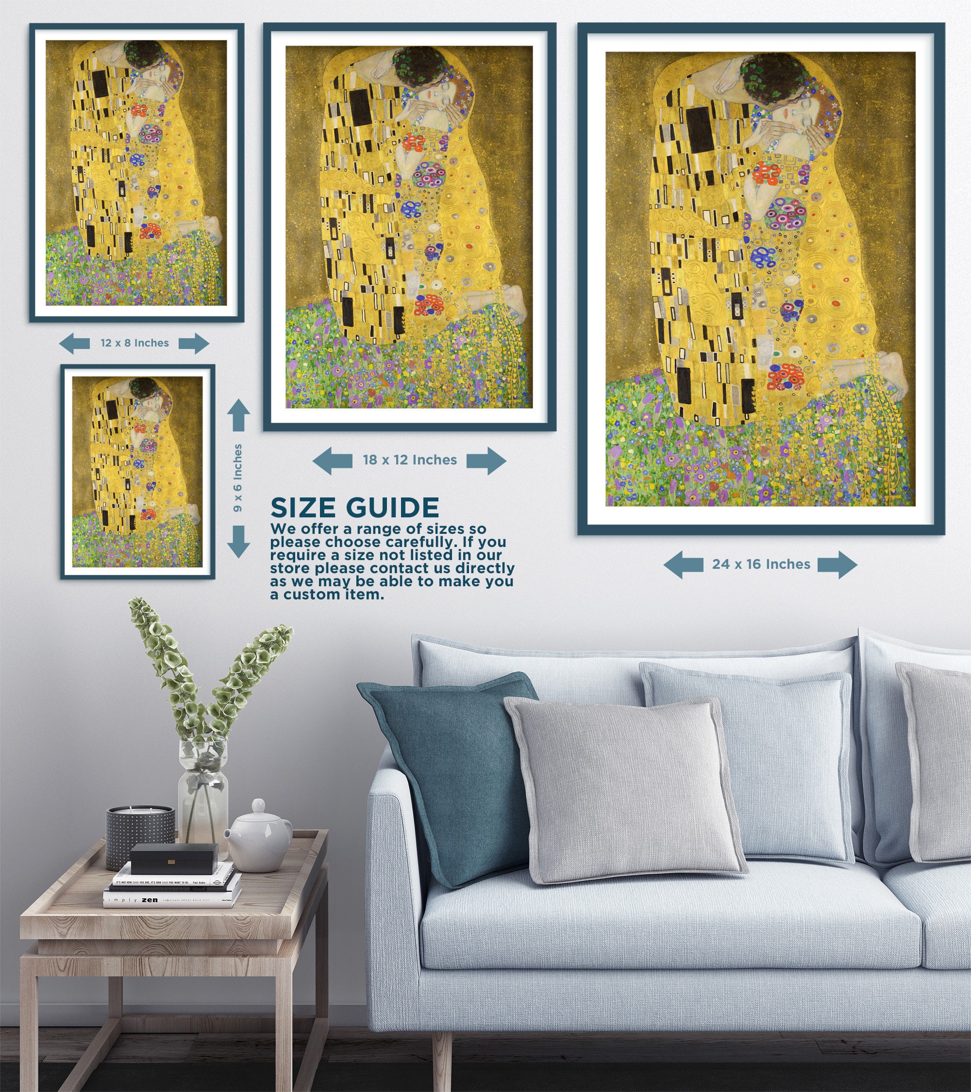Gustav Klimt - the Kiss (1907) - Reproduction of a Classic Painting ...