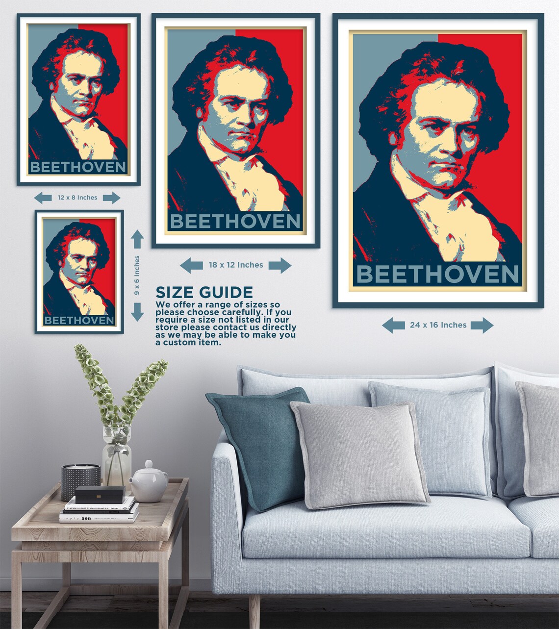 Ludwig Van Beethoven Original Art Print - Photo Poster Gift Home Wall ...