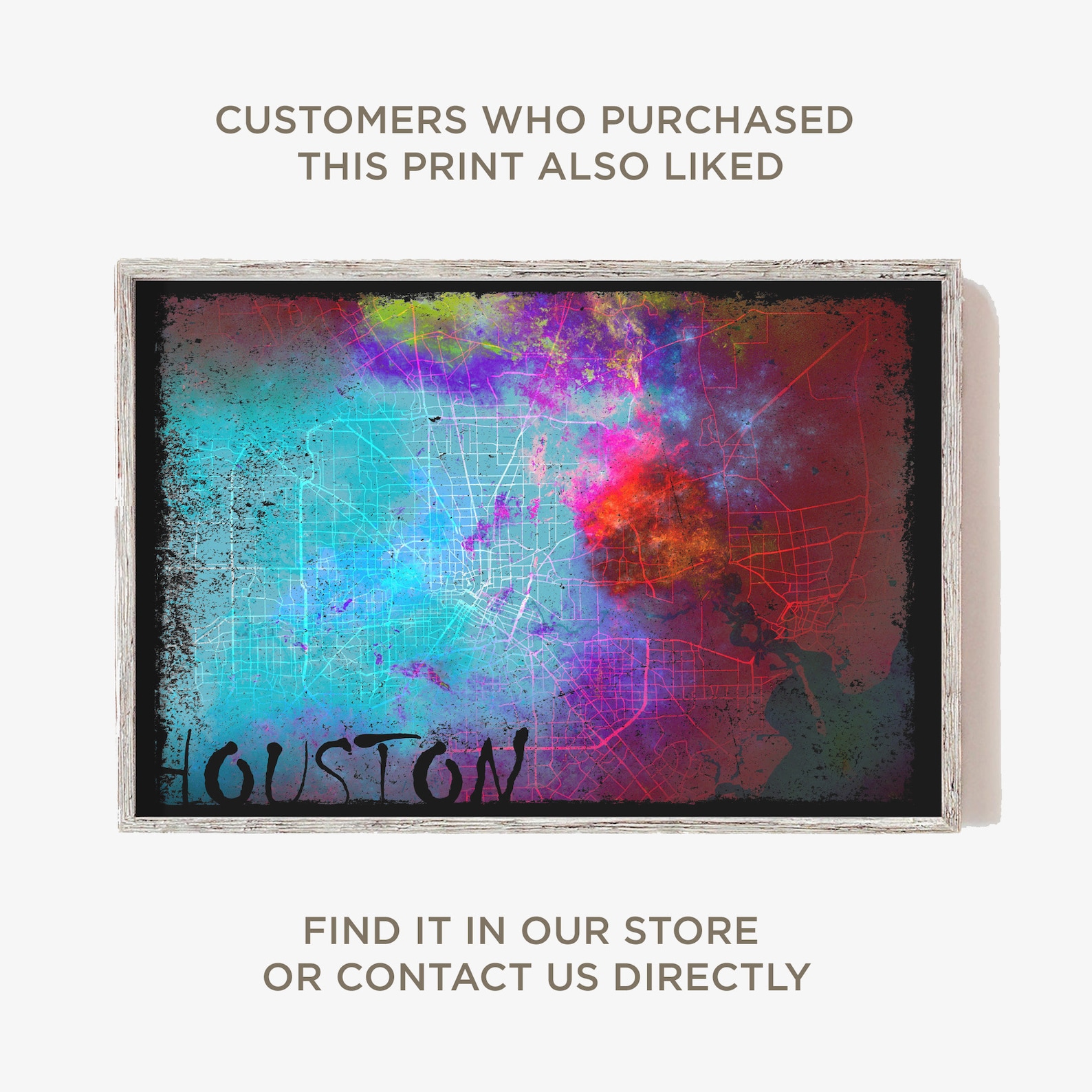 Reproduction of a Vintage Houston Map From 1873 Photo Poster | Etsy