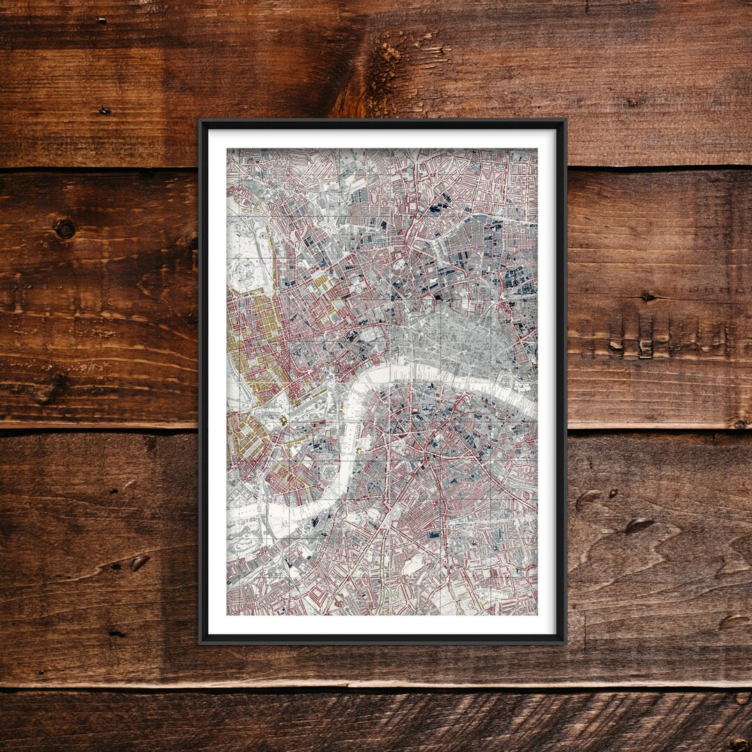 Reproduction of a Vintage London Map From 1889 - Photo Poster Print ...