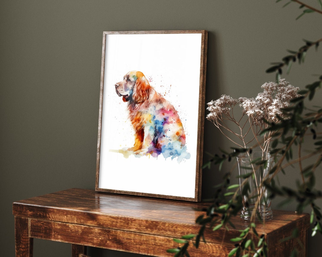 Watercolour Animal Clumber Spaniel - Art Print Poster Painting - Museum ...