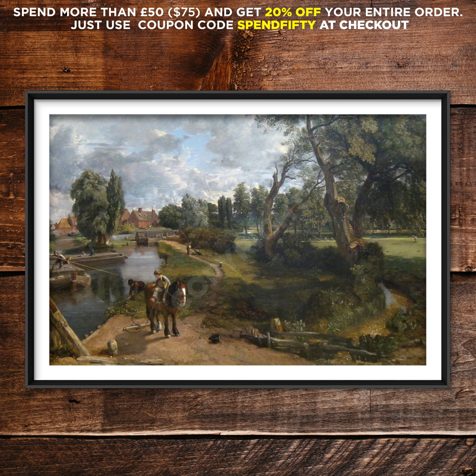 John Constable - Flatford Mill Scene on a Navigable River (1802 ...