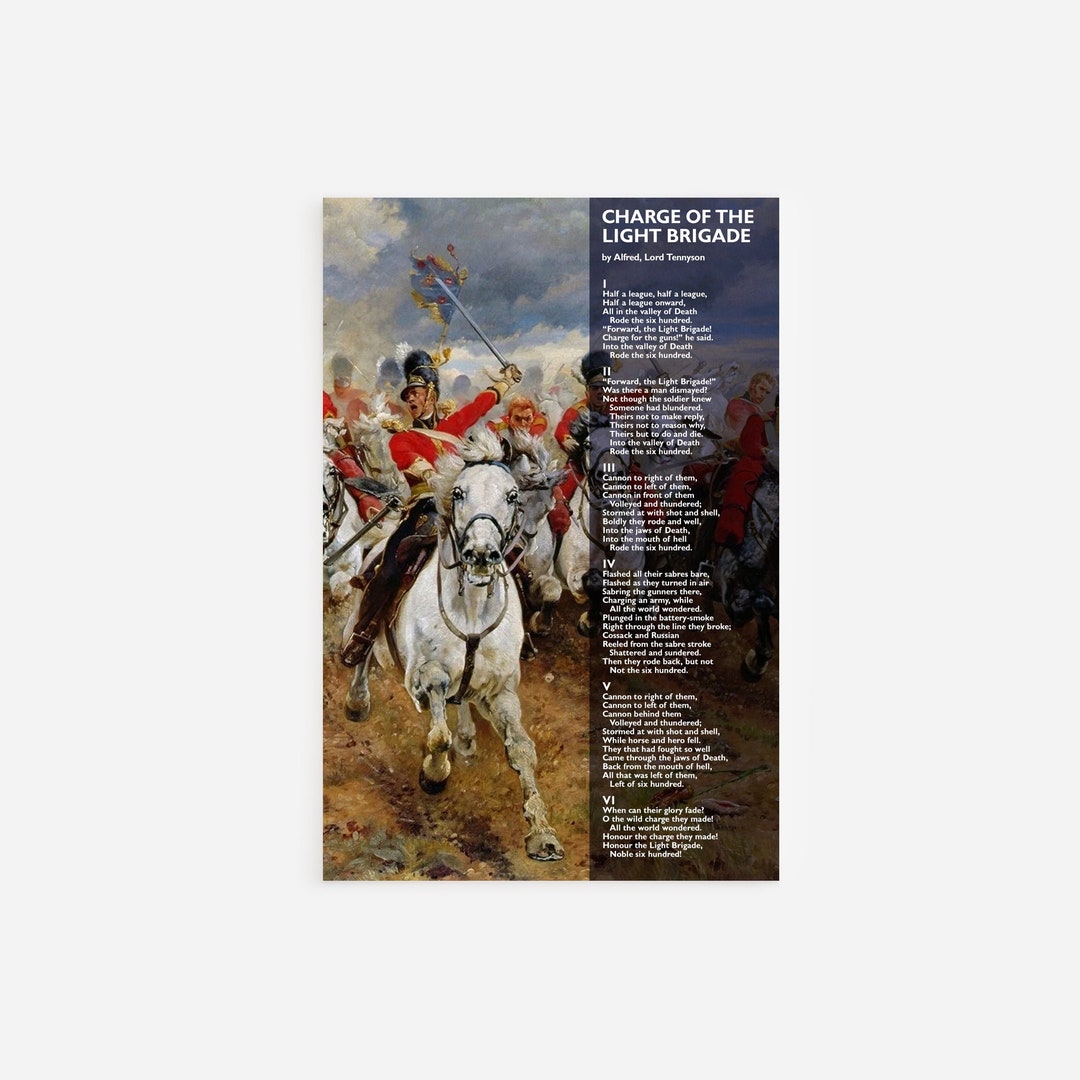 Alfred Tennyson Poem - Charge of the Light Brigade V2- Art Print Poster ...