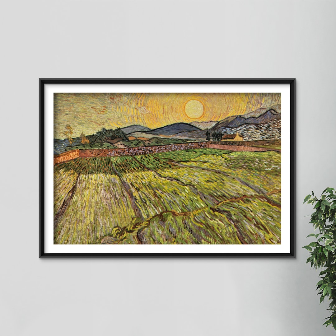 Vincent Van Gogh - Enclosed Field With Rising Sun (1889) - Classic ...