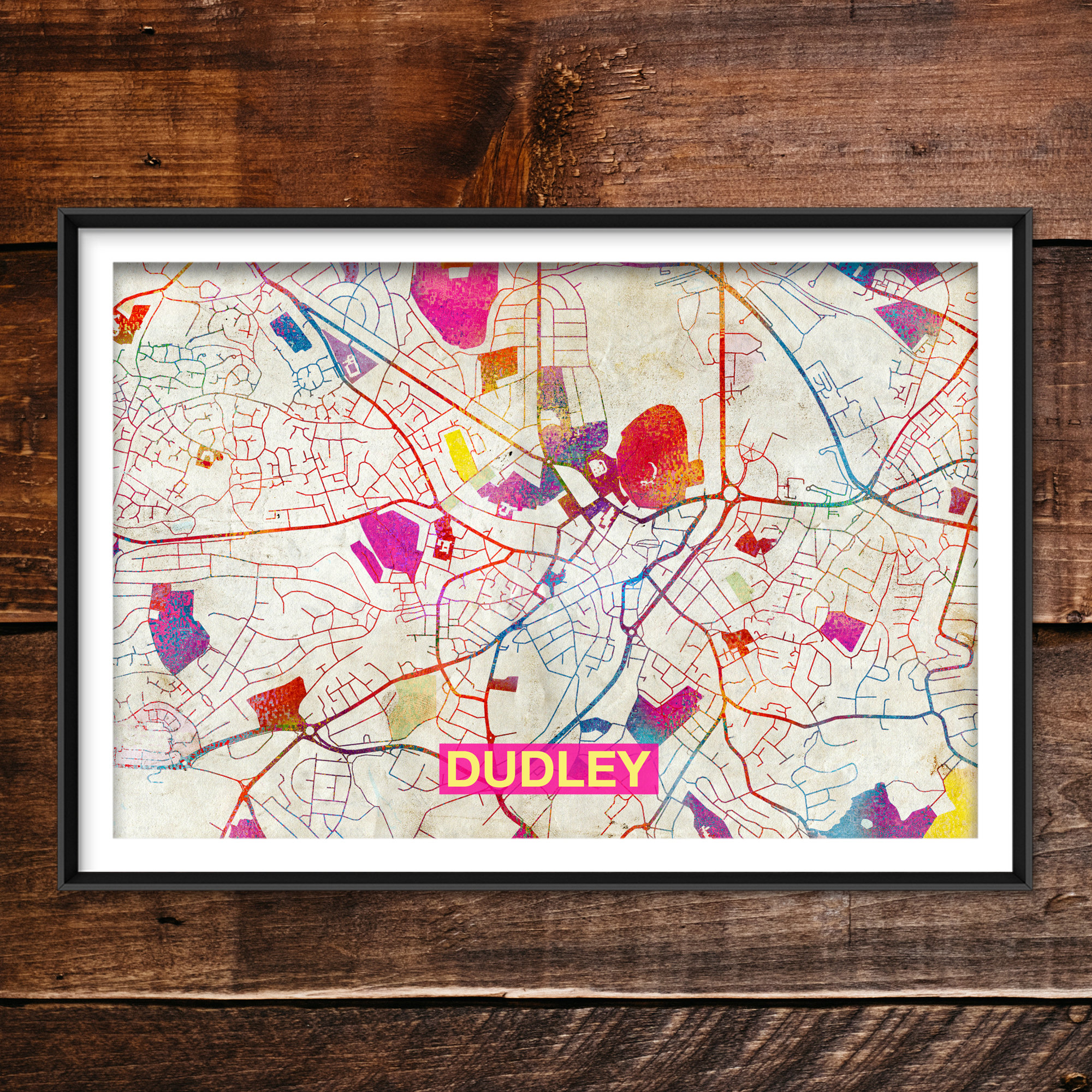 Dudley Map Original Art Print City Street Map of Dudley - Etsy Nederland