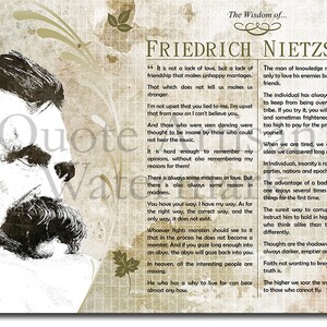 Friedrich Nietzsche Greatest Quotes - Original Art Print Featuring His ...