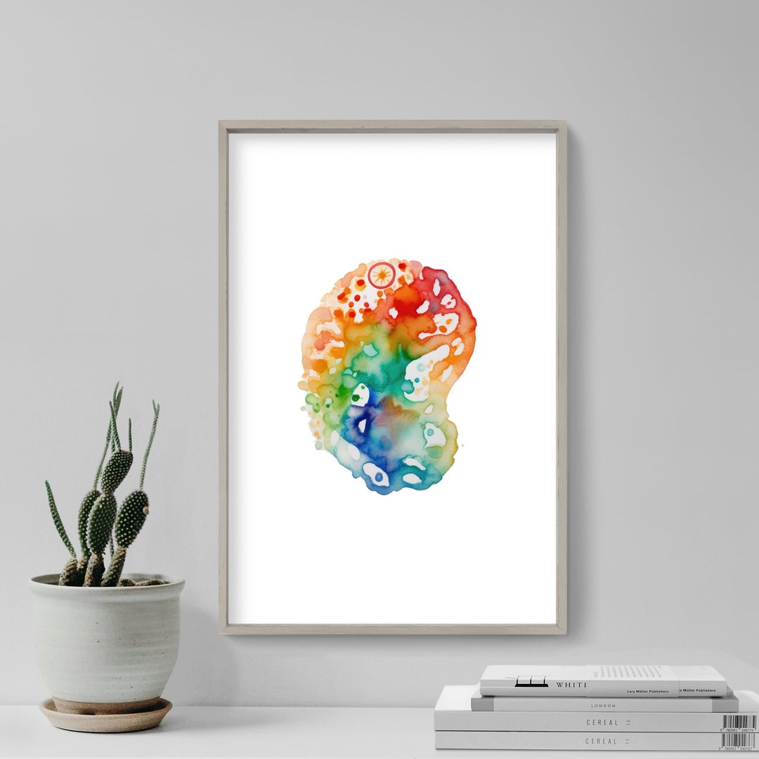 Watercolour Animal Amoeba - Art Print Poster Painting - Museum Quality ...