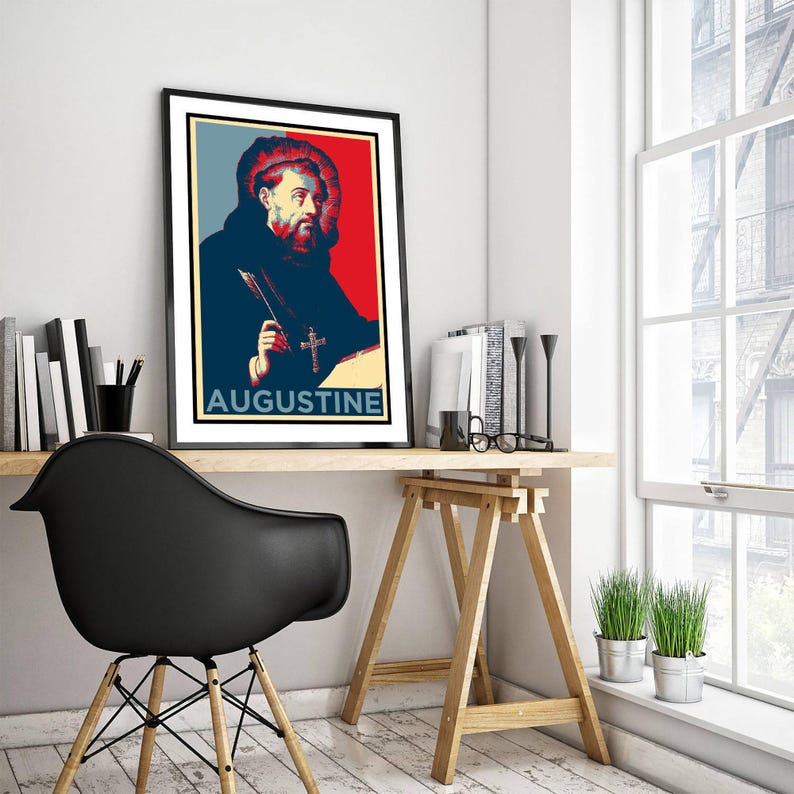 Saint Augustine Original Art Print - Augustine of Hippo Poster, Bishop ...