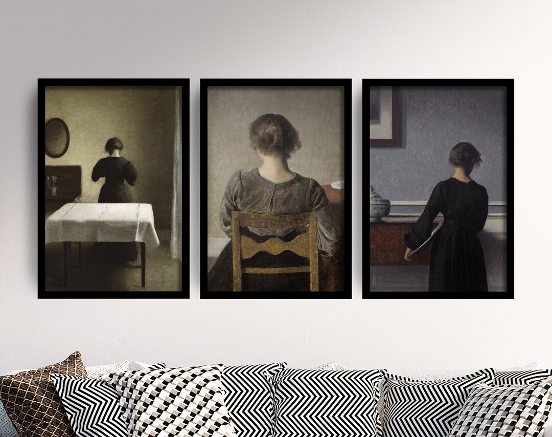 Set of Three Vilhelm Hammershoi Prints - 3 Classic Paintings - Photo ...