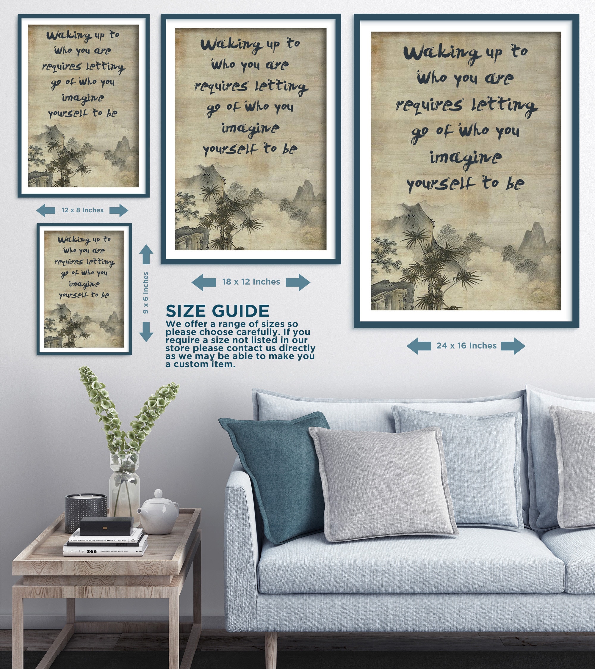 ZEN QUOTE POSTER 6 - Waking up to Who You Are - Original Art Print Gift ...