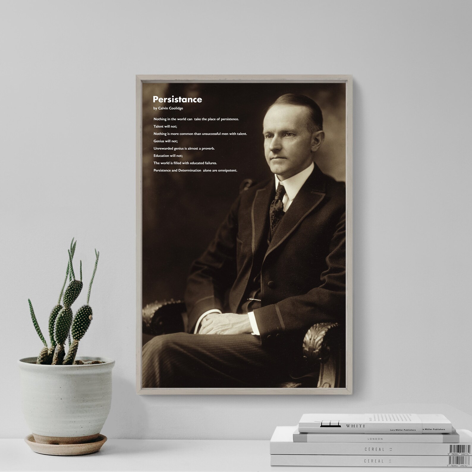 Calvin Coolidge persistence Poem Art Print - Etsy