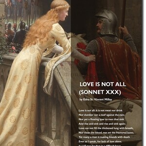 Love is Not All (sonnet XXX) Poem by Edna St. Vincent Millay - the ...