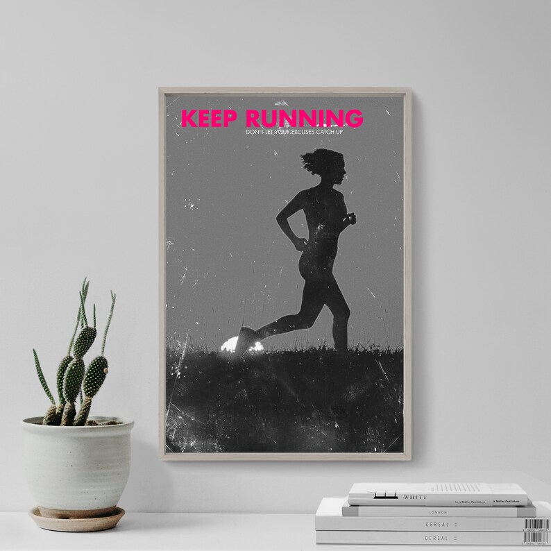 Running Motivational Poster 2 KEEP RUNNING Art Print Photo - Etsy