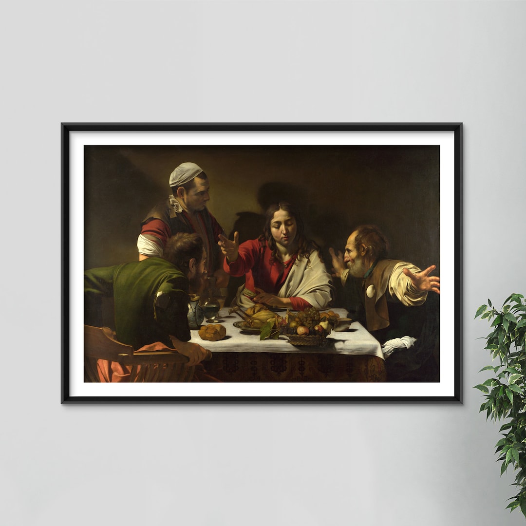 Caravaggio - Supper at Emmaus (1601) - Classic Painting Photo Poster ...