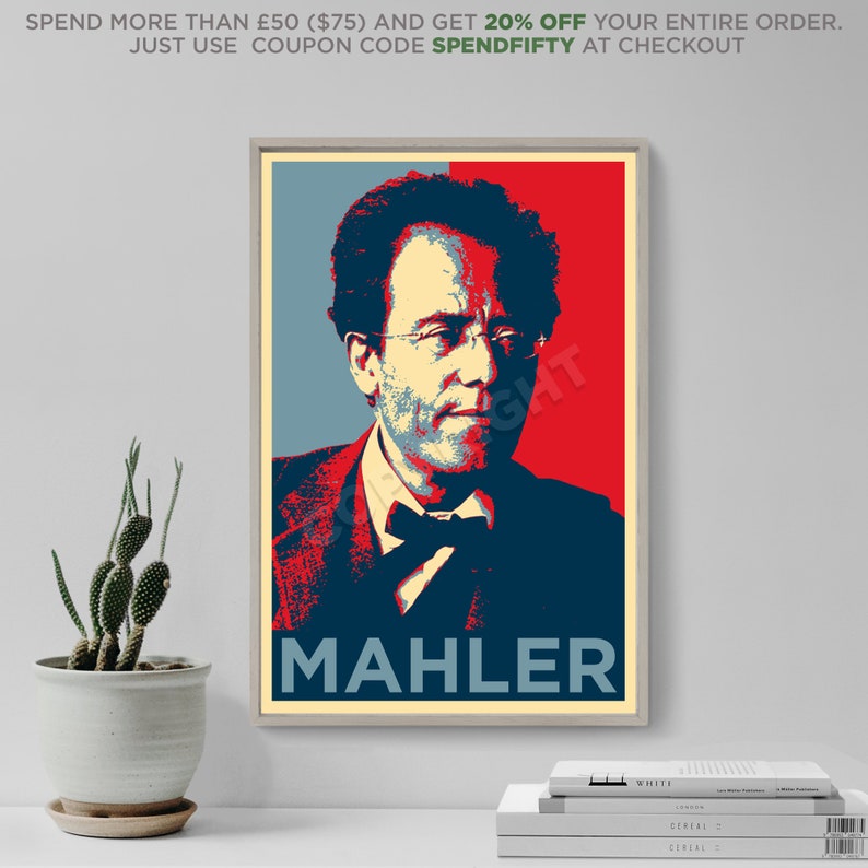 Gustav Mahler Original Art Print - Photo Poster Gift - Composer ...