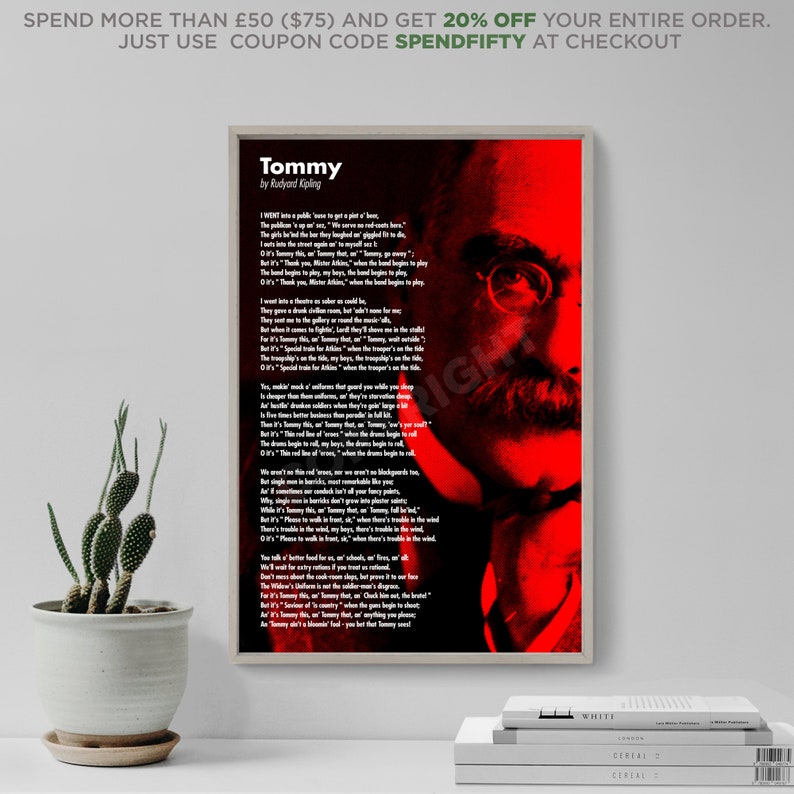 Rudyard Kipling Poem Tommy Poster Original Art Print Photo - Etsy UK