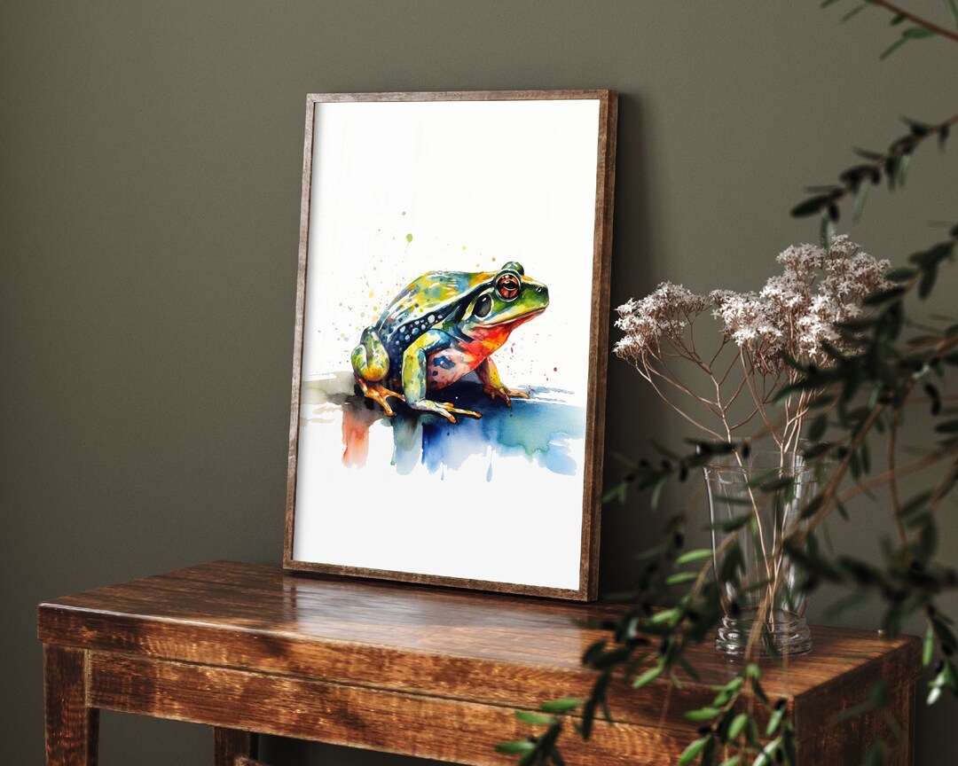 Watercolour Animal Bullfrog - Art Print Poster Painting - Museum ...