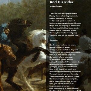 Upon the Horse and His Rider Poem by John Bunyan - Art Print Poster ...
