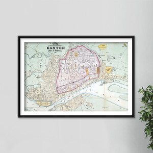 Reproduction of a Vintage Map of Canton (guangzhou), China From 1860 ...