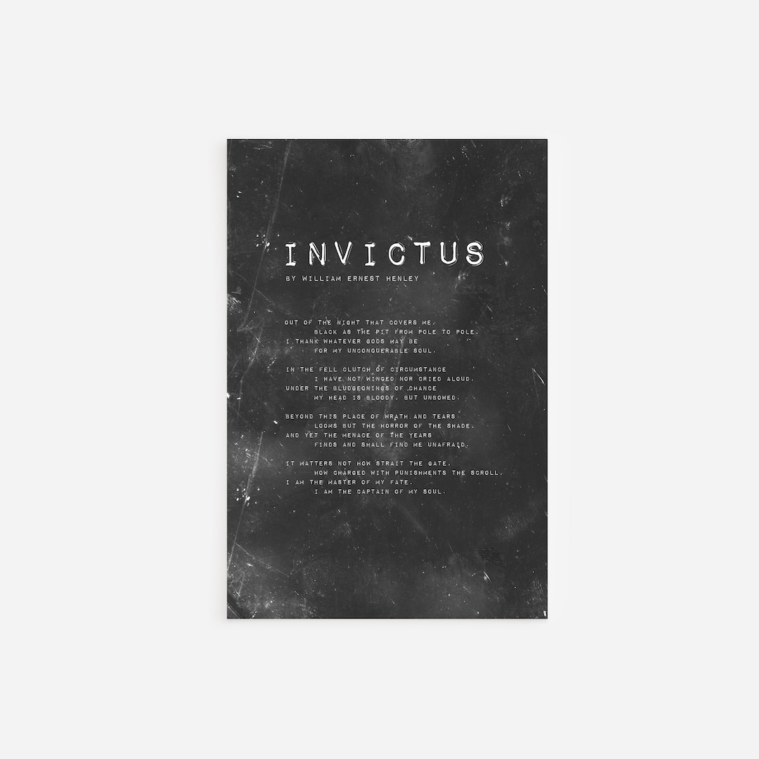 Invictus Poem - Grit - Art Print Poster Painting - Museum Quality ...