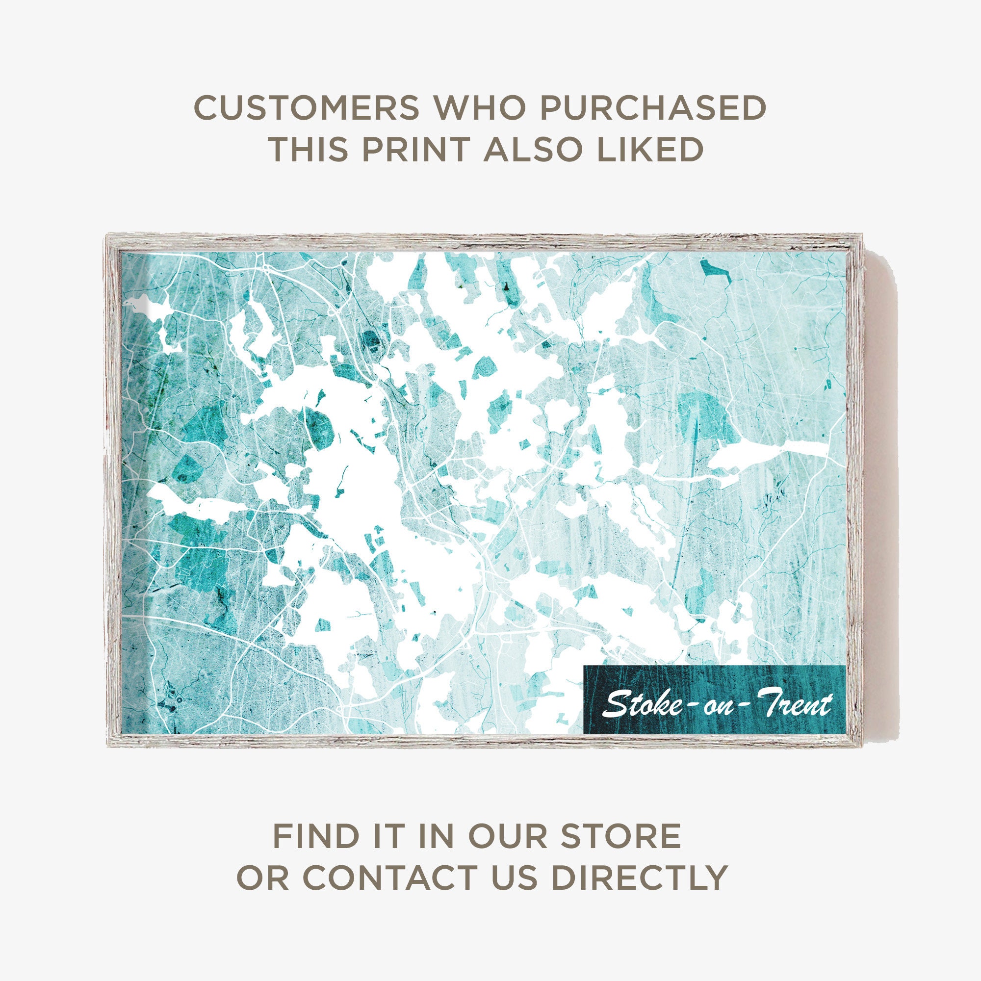 Stoke-on-trent Map Original Art Print City Street Map of - Etsy UK