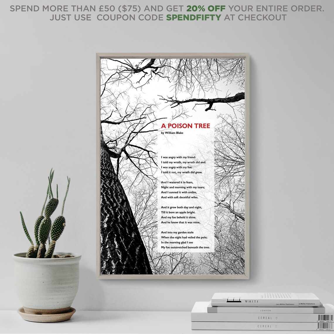 William Blake Poem A Poison Tree gothic Poster Original - Etsy