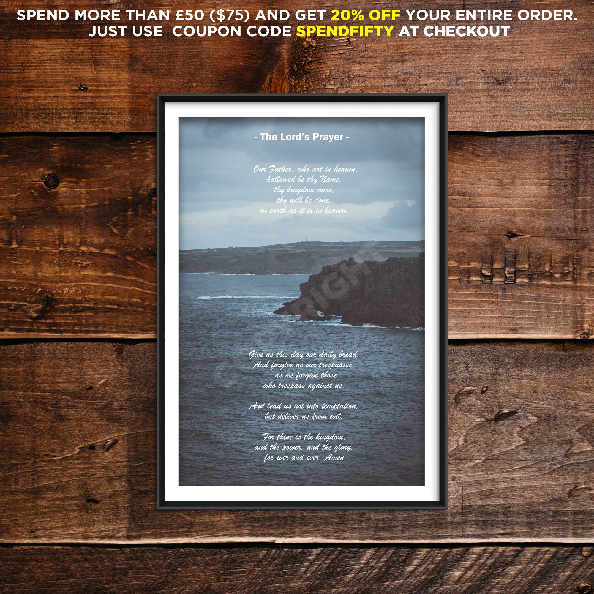 The Lords Prayer Poem Art Print Poster Gift Photo Quote Wall - Etsy UK
