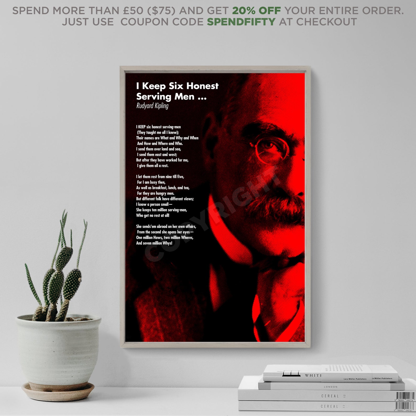 Rudyard Kipling Poem - I Keep Six Honest Serving Men - Poster Original ...