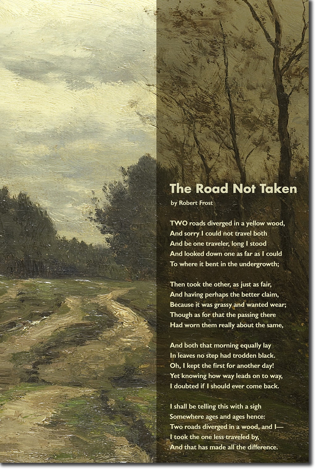 The Road Not Taken Poem Dirt Road Art Print Poster Gift - Etsy Australia