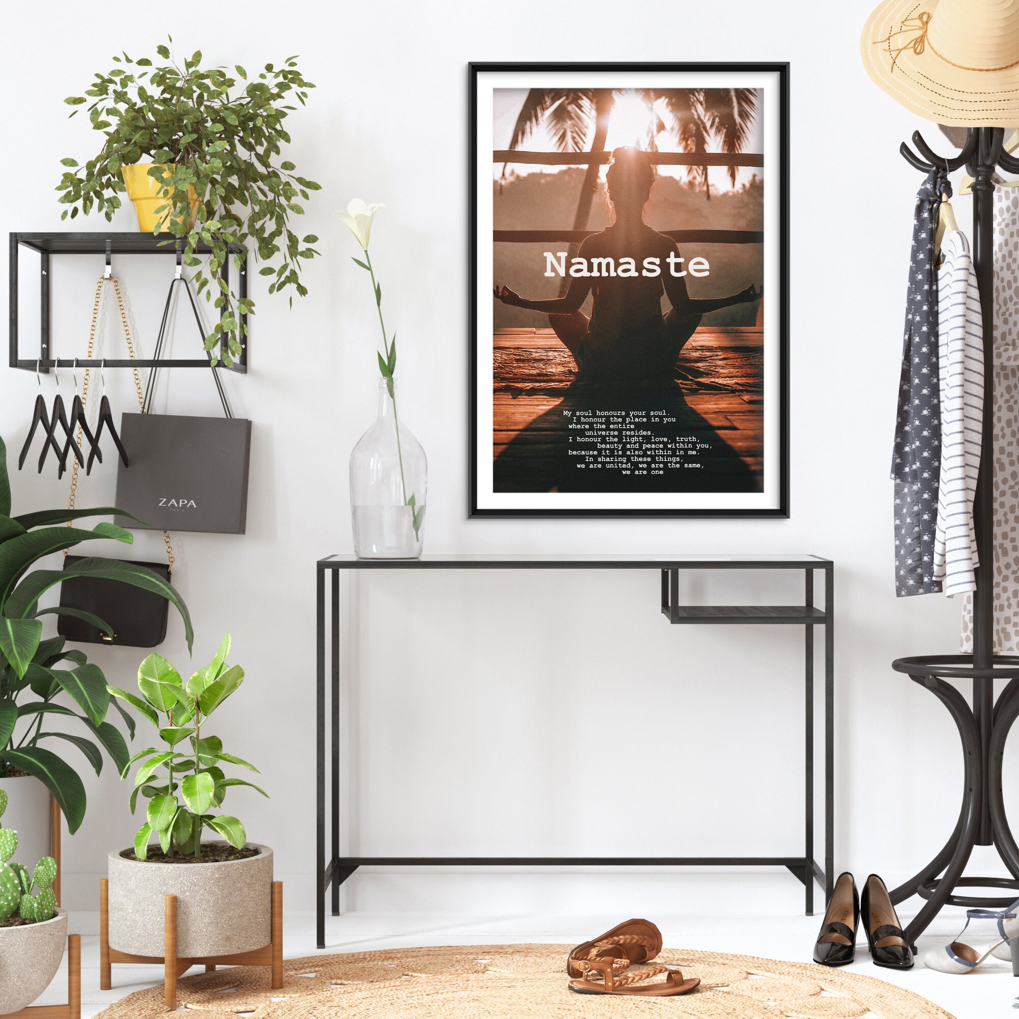 Namaste Poem Yoga Meditation Poster Original Art Print - Etsy 日本