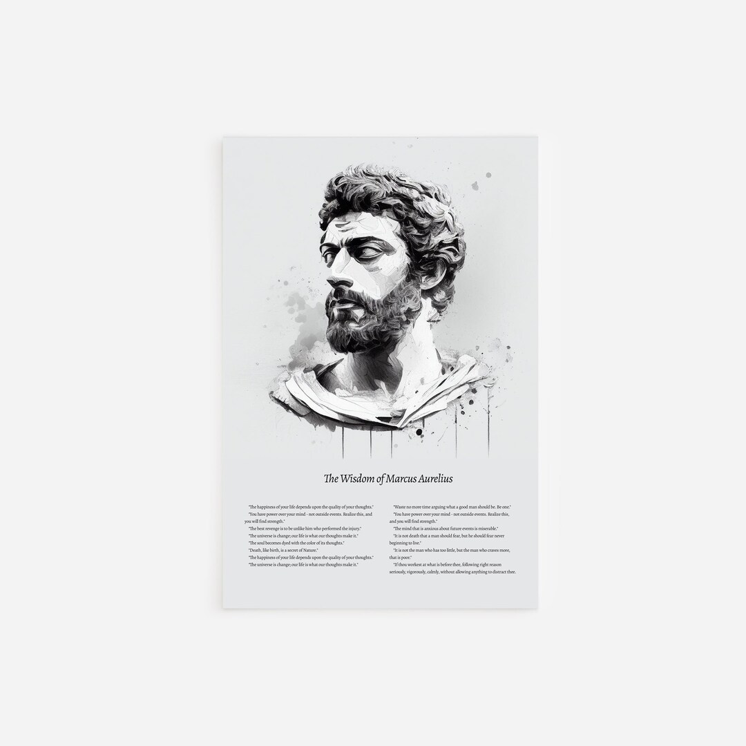 Marcus Aurelius Wisdom Vertical Art Print Poster Painting Museum ...