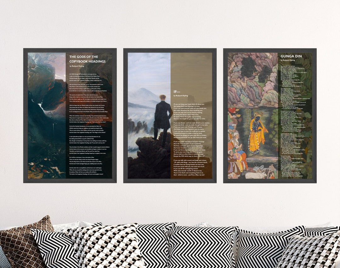 Set of Three Rudyard Kipling Prints - 3 Poem Posters - Photo Wall Art ...