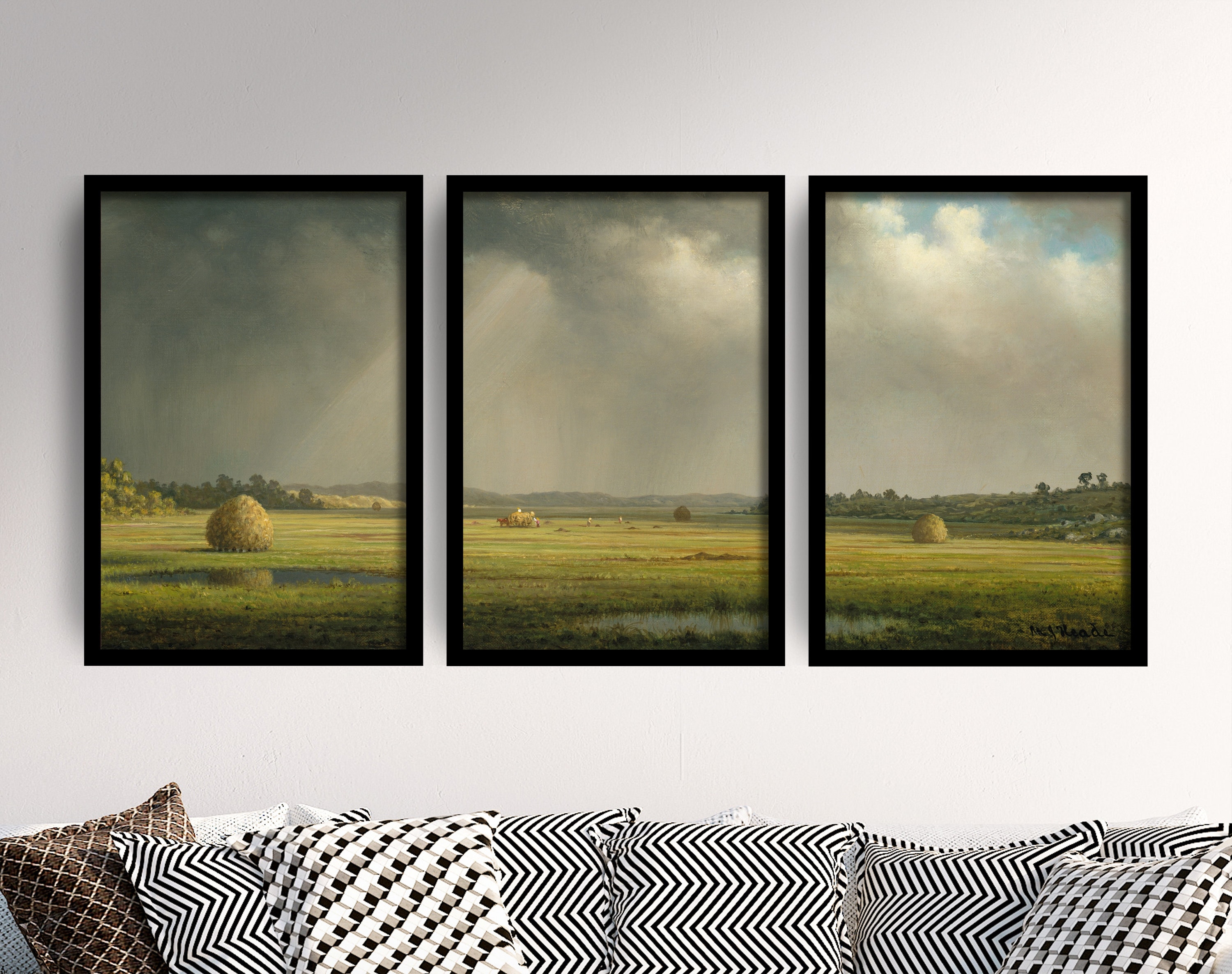 Set of Three Martin Johnson Heade Prints Newburyport Meadows 1883 ...
