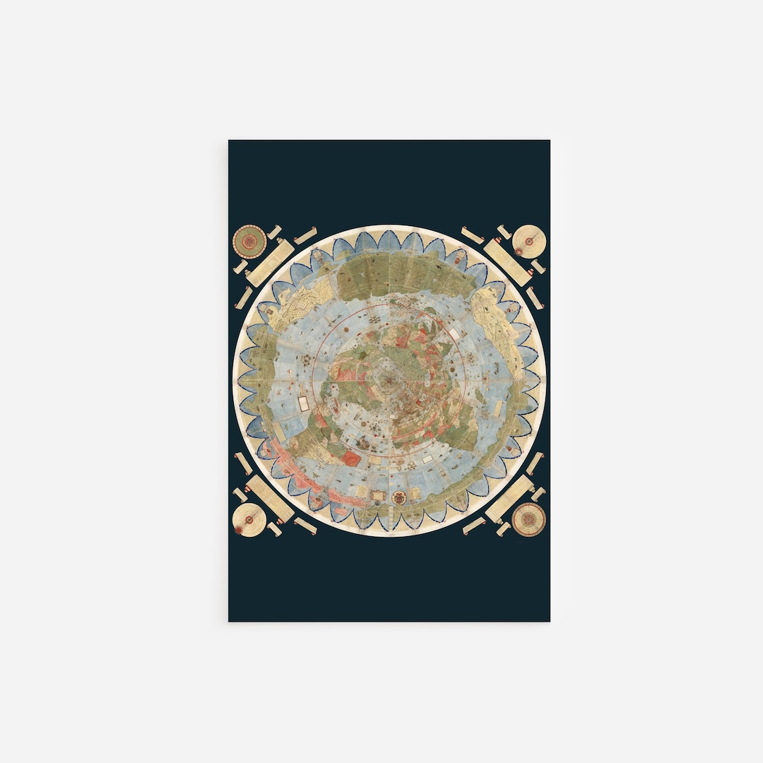 Map of the World - Urbano Monte (1587) - Art Print Poster Painting ...