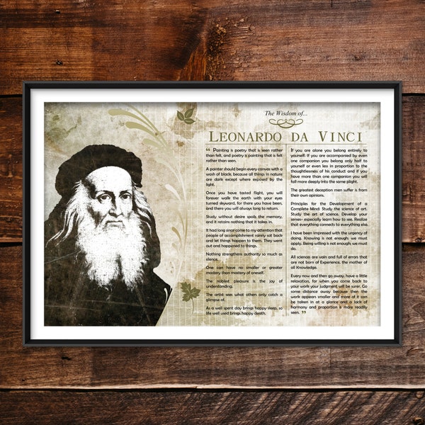 Leonardo Davinci Poster - Etsy
